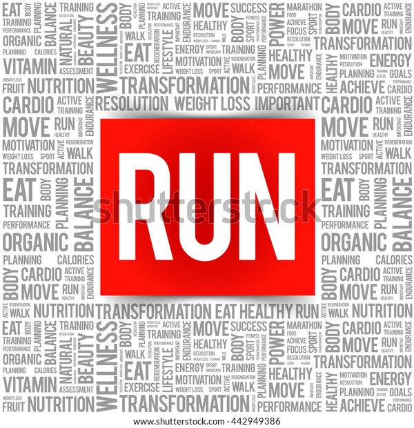 Run Word Cloud Background Health Concept Stock Vector (Royalty Free ...