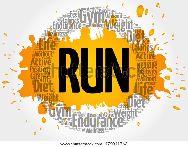 Run Word Cloud Collage Health Concept Stock Vector (Royalty Free ...