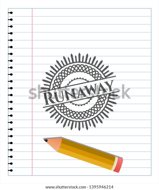 Runaway Pencil Draw Vector Illustration Detailed Stock Vector (Royalty ...