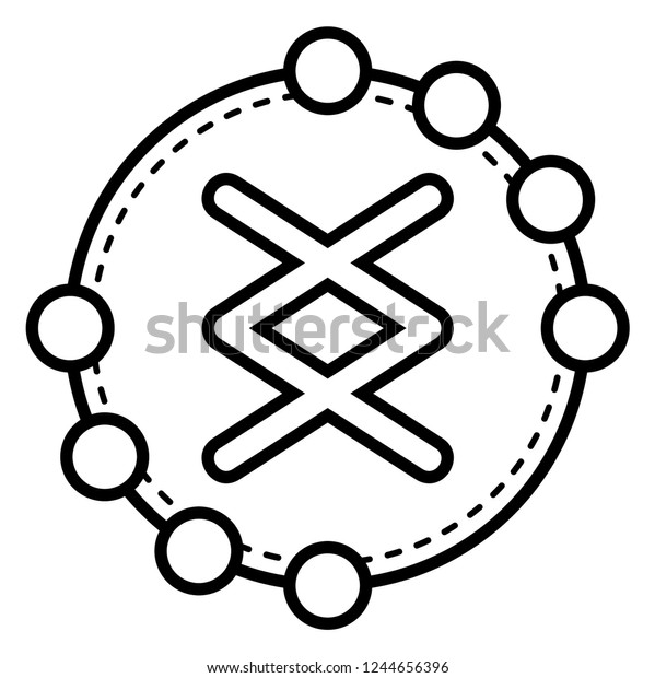 Runes Alphabet Vector Flat Outline Icon: vector de stock (libre de ...