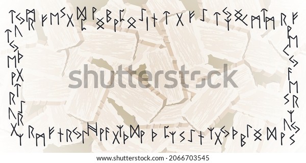 Runes Ethnic Pattern Runic Alphabet Futhark Stock Vector (Royalty Free ...