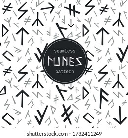 Runes Seamless Pattern Runic Alphabet Wallpaper Stock Vector (Royalty ...