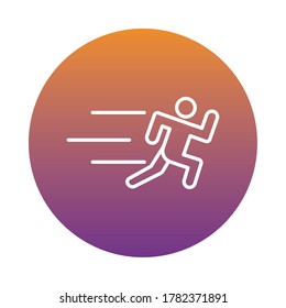 Runner Avatar Figure Block Style Icon Stock Vector (Royalty Free ...