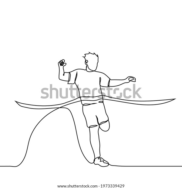 Runner Finishes First By Tearing Tape Stock Vector (Royalty Free ...