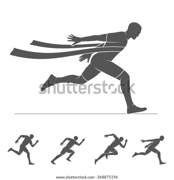 Runner Finishing Tape Icons Vector Illustration Stock Vector (Royalty ...