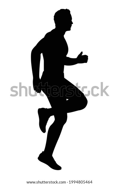 Runner Silhouette Vector Isolated On White Stock Vector (Royalty Free ...