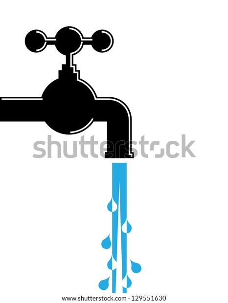 Runnig Tap Water Illustration Stock Vector (Royalty Free) 129551630 ...