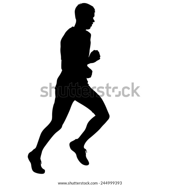 Running Black Silhouettes Vector Illustration Stock Vector (Royalty ...