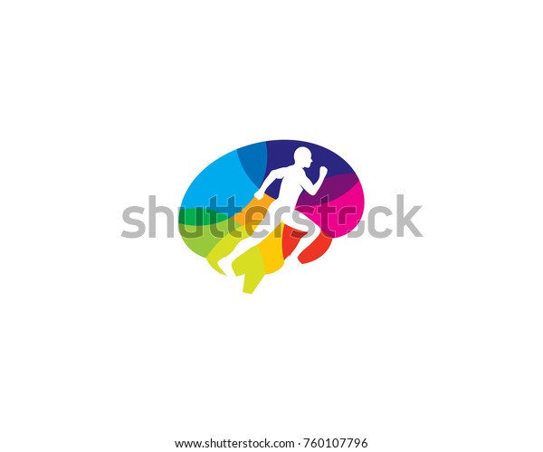 Running Brain Icon Logo Design Element Stock Vector (Royalty Free ...