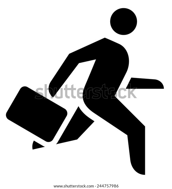 Running Businessman Icon Stock Vector (Royalty Free) 244757986