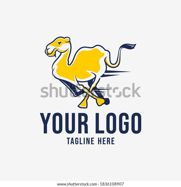 Running Camel Logo Cartoon Your Business Stock Vector (Royalty Free ...