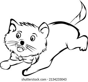 Running Cat Cartoon Illustration Vector Line Stock Vector (Royalty Free ...