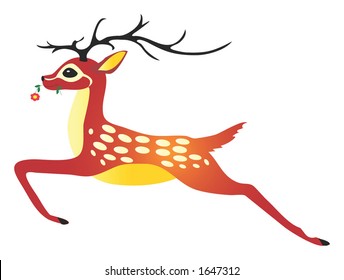 Running Christmas Deer Stock Vector (Royalty Free) 1647312 | Shutterstock