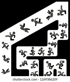 Running Climbing Upwards Dropping Out People Stock Vector (Royalty Free ...