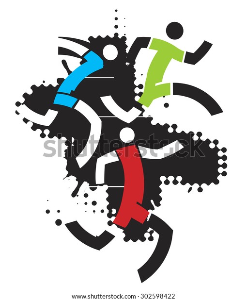Running Competition a Grunge Stylized Drawing Stock Vector (Royalty ...