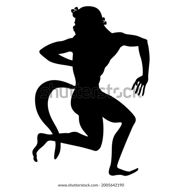 Corriendo o bailando el antiguo satyr: vector de stock (libre de ...