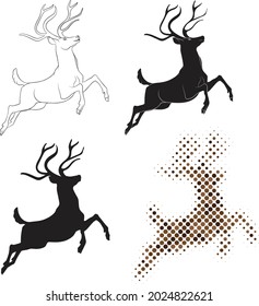 Running Deer Vector Line Art Vector Stock Vector (Royalty Free) 2024822621