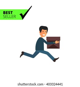 Running Delivery Man Icon Stock Vector (Royalty Free) 403324441 ...