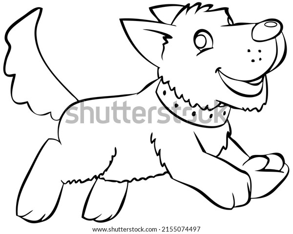 Running Dog Element Coloring Page Cartoon: เวกเตอร์สต็อก (ปลอดค่า ...