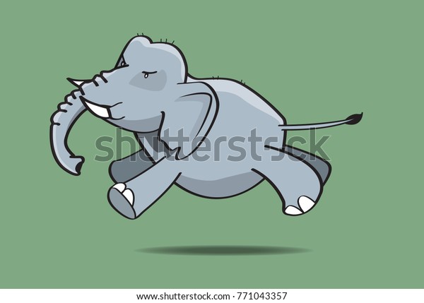 Running Elephant Cartoon Character Stock Vector (Royalty Free ...