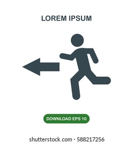 Running Exit Icon Vector Stock Vector (Royalty Free) 588217256 ...