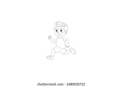 Running Sports Activity Vector Outline Illustration Stock Vector ...