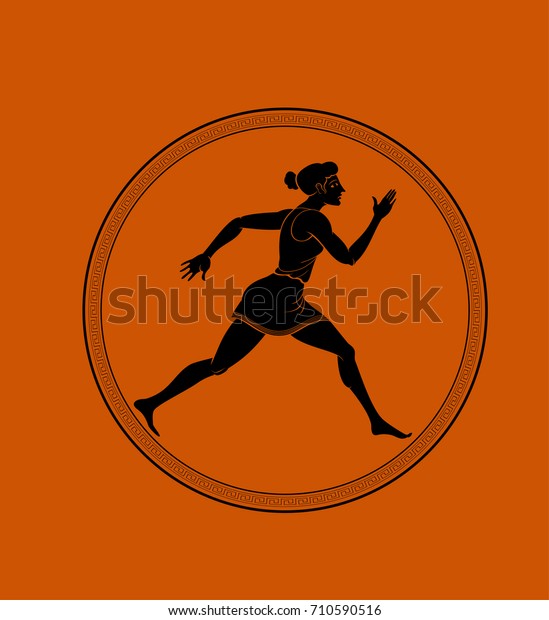 Running Female Athlete Style Ancient Greece Stock Vector (Royalty Free ...