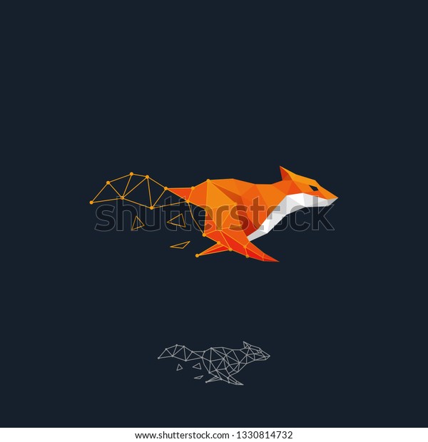 Running Fox Color Design Concept Illustration Stock Vector (Royalty ...