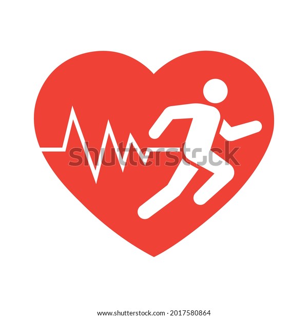 Running Heart Strong Line Ecg Heartbeat Stock Vector (Royalty Free ...