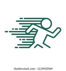 Running Icon Emergency Exit Symbol Stock Vector (Royalty Free ...