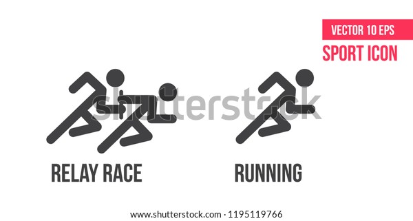 Running Icon Relay Race Vector Icon Stock Vector (Royalty Free) 1195119766
