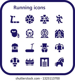 Running Icon Set 16 Filled Running Stock Vector (Royalty Free ...