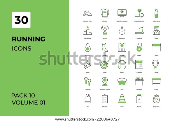 Running Icons Collection Set Contains Such Stock Vector (Royalty Free ...