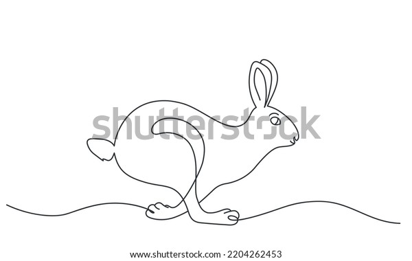 Running Jumping Rabbit Design Minimalist Style Stock Vector (Royalty ...