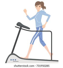 Running Machine Woman Stock Vector (Royalty Free) 731950285 | Shutterstock