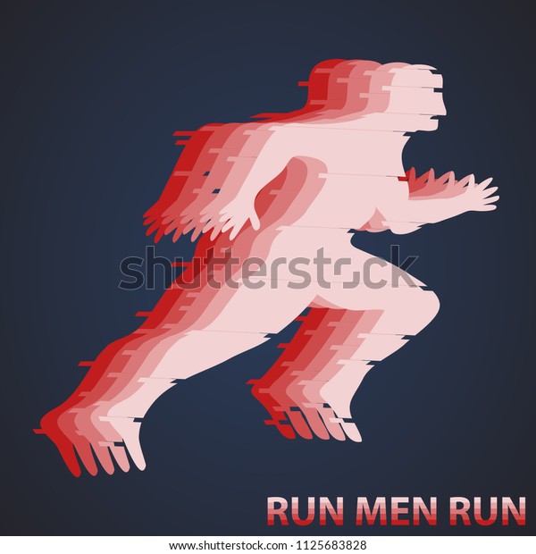 Running Man Abstract Running Man Red: vector de stock (libre de ...