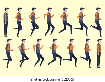 Running Man Animation 14 Frame Sequence Stock Vector (Royalty Free ...