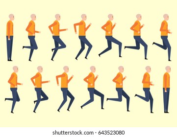 Running Man Animation 14 Frame Sequence 스톡 벡터(로열티 프리) 643523080 ...