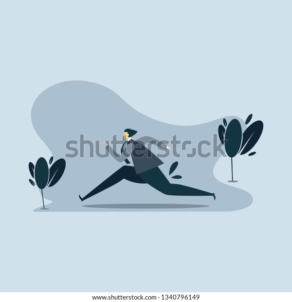 Running Man Blue Background Stock Vector (Royalty Free) 1340796149 ...