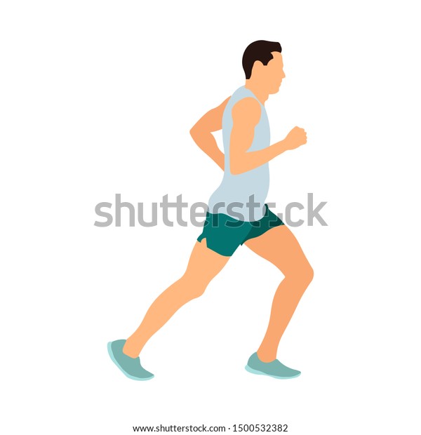Running Man Blue Jersey Profile Side Stock Vector (Royalty Free ...