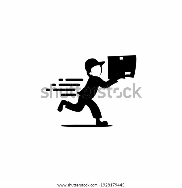 Running Man Box Logo Messenger Creative Stock Vector (Royalty Free ...