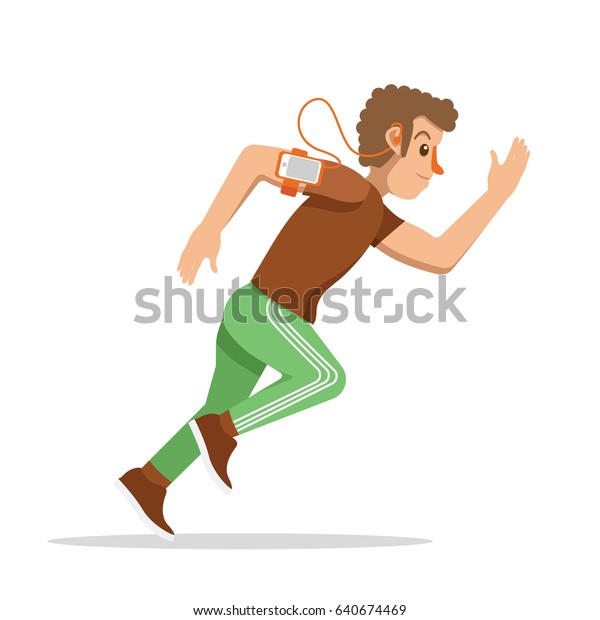 Running Man Cartoon Style Design Vector: เวกเตอร์สต็อก (ปลอดค่า ...