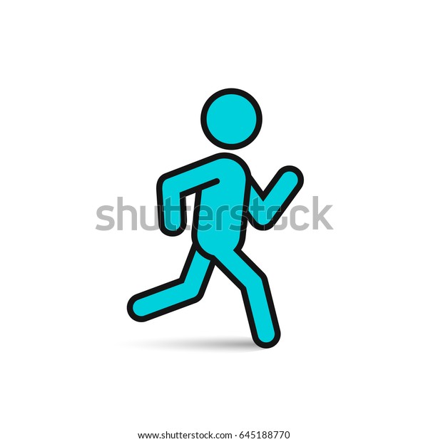 Running Man Color Icon Vector Isolated Stock Vector (Royalty Free ...