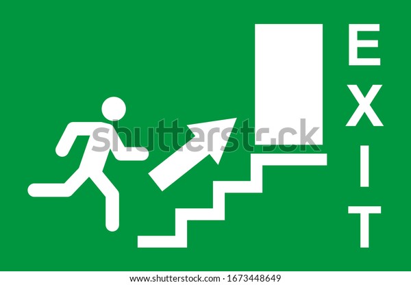 Running Man Exit Door Sign Vector Stock Vector (Royalty Free ...