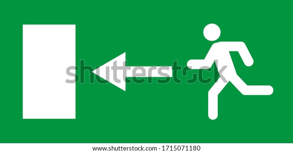 Running Man Exit Door Sign Vector Stock Vector (Royalty Free ...
