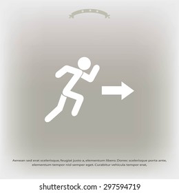 Running Man Figure Direction Arrow Icon Stock Vector (Royalty Free ...