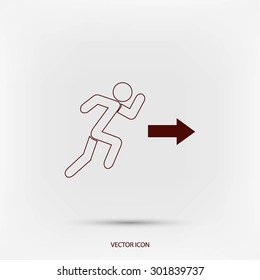 Running Man Figure Direction Arrow Icon Stock Vector (Royalty Free ...