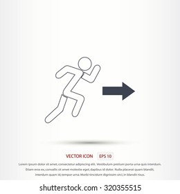 Running Man Figure Direction Arrow Icon Stock Vector (Royalty Free ...