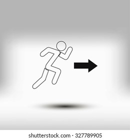 Running Man Figure Direction Arrow Icon Stock Vector (Royalty Free ...