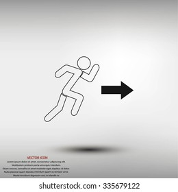 Running Man Figure Direction Arrow Icon: เวกเตอร์สต็อก (ปลอดค่า ...